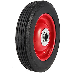 SHEUTSAN 4 Packs 6 x 1.2 Inch Solid Rubber Wheels, Hand Truck Replacement Tire with Ball Bearing, 1.25 Inches Offset Hub and 5/8 Inch Axle Diameter, 350 lbs Load Capacity