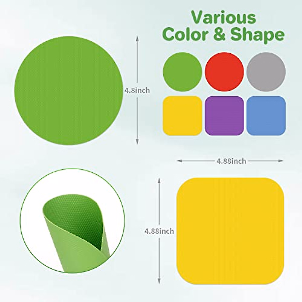 6pcs Jar Opener Gripper Pads, Rubber Jar Grippers Multi-function Kitchen Gadget Anti-slip Coasters Bottle Lid Opener Jar Opener for Seniors with Arthritis Weak Hands (6 Colors)