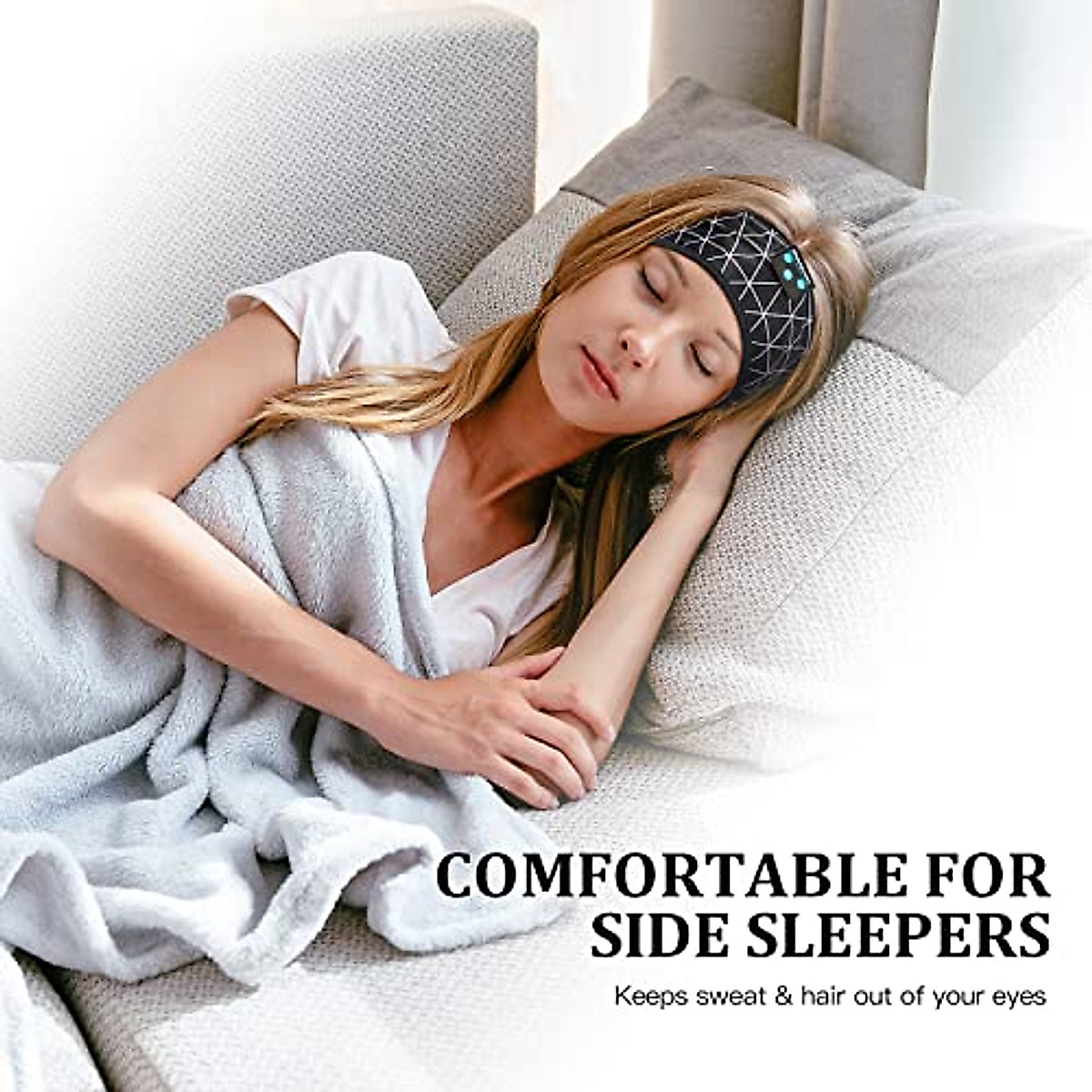 Perytong Sleep Headphones Bluetooth Headband, Wireless Sleeping Headphones Mask Earbuds for Side Sleepers Women Men Workout Running Insomnia Travel Yoga Cool Gadgets Unique Birthday Gifts