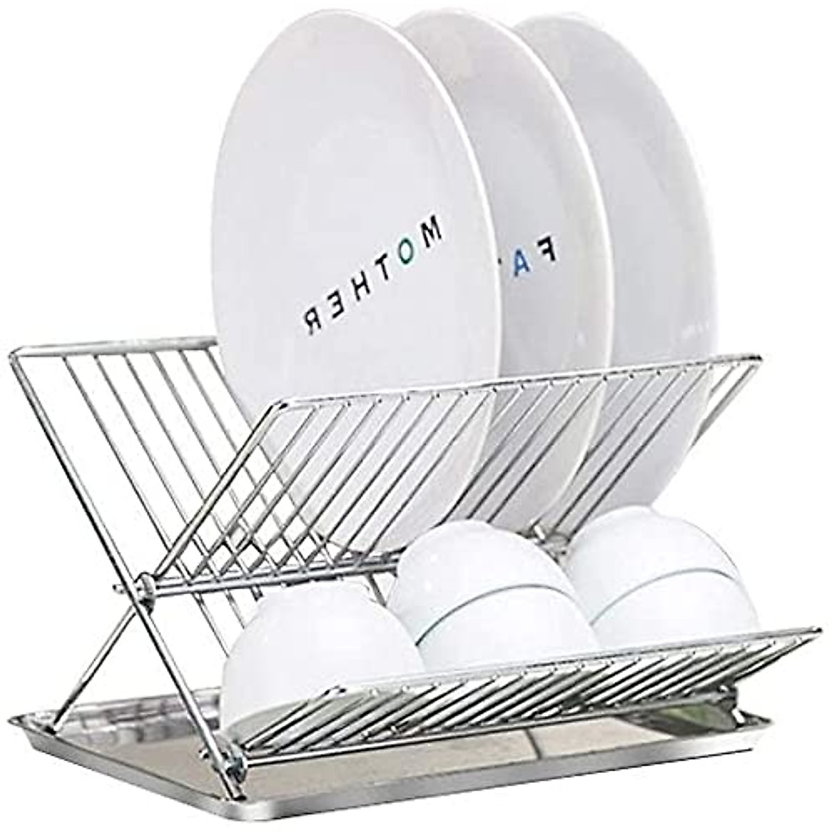 Plate Rack Draining Dish Rack Stainless Steel Dish Rack Kitchen Storage Rack Foldable Dish Drain Rack 30 Cm Pan Plate Holder