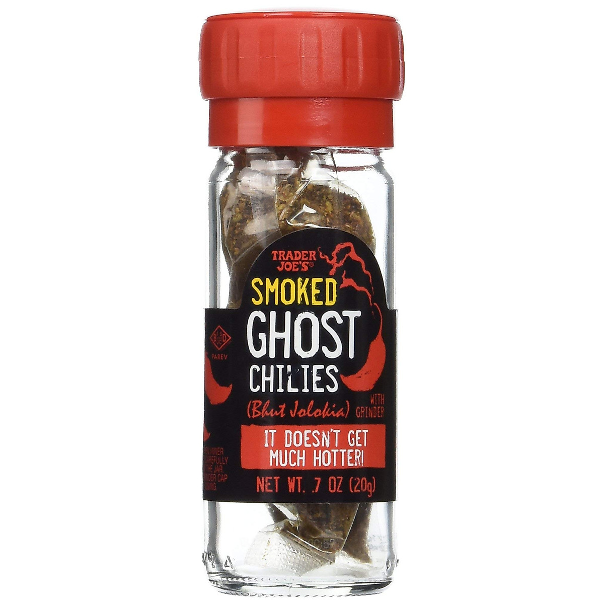 Trader Joe's Smoked Ghost Chilies with Grinder, 0.7 oz, 2 Pack