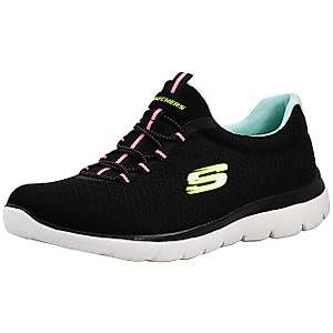 Skechers Sport Women's Summits Sneaker, Black/Multi, 8 W
