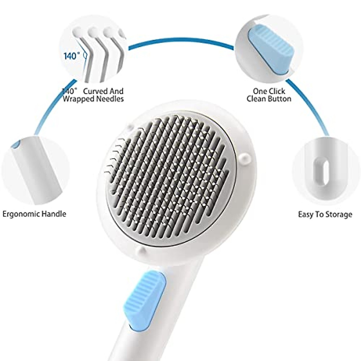 Cat Brush, Cat Brush for Shedding, Cat Brush with Release Button, Cat Brushes for Indoor Cats, Self Cleaning Slicker Cat Hair Brush for Kitten Grooming Massage Remove Tangles and Loose Fur