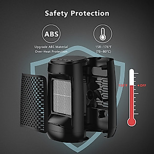 Zuvas Space Heater for Indoor Use 750W/1500W Small Electric Heaters Personal Room Heater for Office Bedroom, with Tip Over and Overheat Protection