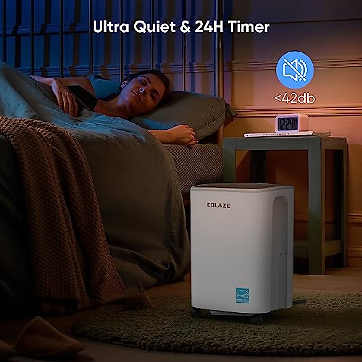 2500 Sq. Ft 30 Pint Dehumidifier, COLAZE DH01 Energy Star Dehumidifiers with Drain Hose for Home Basement Bedroom Bathroom, Auto Defrost & Overflow & Timer & Dry Function with 0.66 Gal Bucket