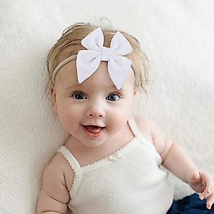 YanJie Baby Velvet Bow Headbands - 3 Pack Cotton Nylon Headband Baby Photography Hair Bow (SS black velvet)