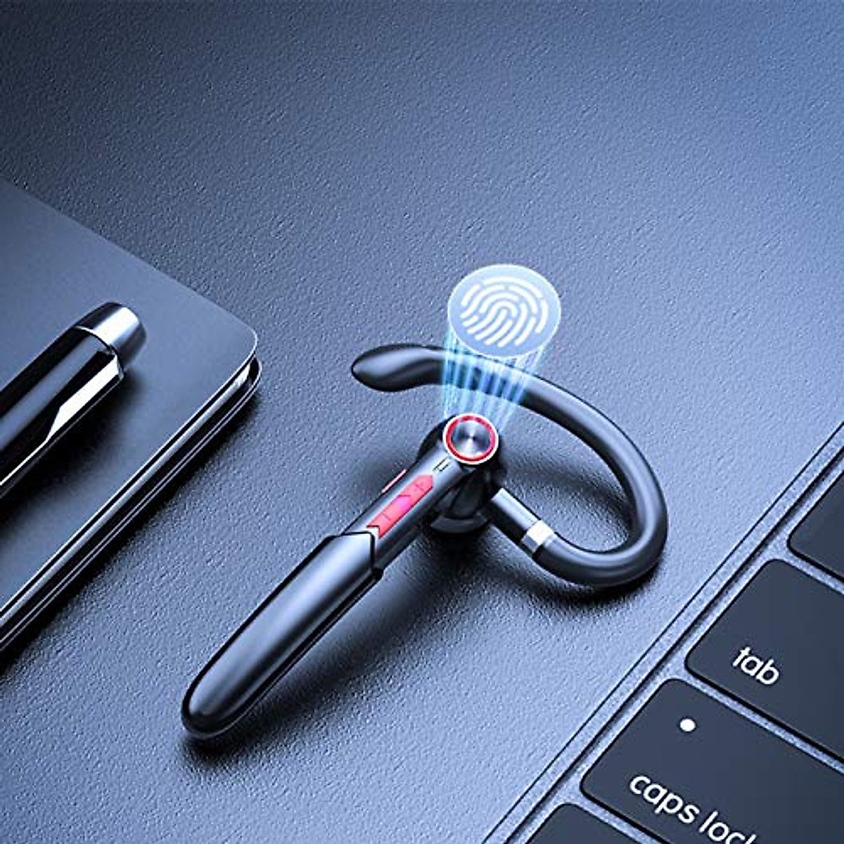 Wireless Earbuds Bluetooth 5.0 Headphones,ME-100 Rotatable Single Ear Hook Earphone with Microphone Premium Deep Bass Headset for Phone Black One Size
