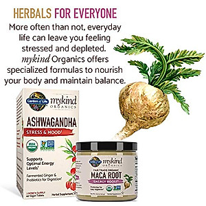Garden of Life mykind Organics Fair Trade Organic Gelatinized Peruvian Maca Root Energy Boost 7.93 oz (225g) Powder with Probiotics, Certified Organic, Non-GMO, Vegan & Gluten Free Herbal Supplements