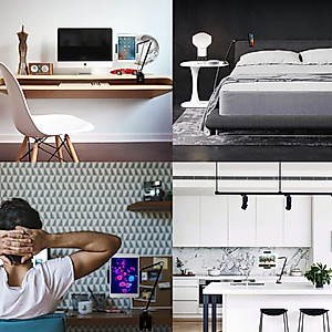 Aluminum Long Arm Tablet Stand Mount Compatible with iPhone/iPad/iPad Mini/iPad Pro 12.9" Any Phone/Tablets 4-13 inch,360° Swivel with Bracket Cradle for Home, Office,Kitchen and Bed-Black