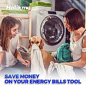 Holikme 60 Feet Dryer Vent Cleaner Kit,Lint Remover Flexible Brush and Drill Attachment Extends Up to 60Feet, 2 Synthetic Brush Head Use with or Without a Power Drill