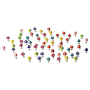 Exasinine 60 Pcs Mini Mushroom Tiny Mushroom Resin Mushroom Decor Miniature Figurines Fairy Garden Miniature Moss Landscape DIY Terrarium Crafts for Home DéCor