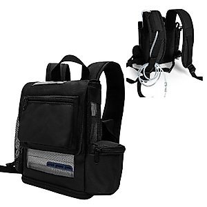 O2TOTES USA Lightweight Carrier for Inogen One G5 Oxygen Concentrator, Portable Oxygen Backpack with Adjustable Straps & Zippered Pockets (Black) Patented Design, New heavy duty zippered bottom