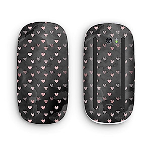 Design Skinz Karamfila Marble & Rose Gold Hearts v11 Vinyl Decal Compatible with The Apple Magic Mouse 2 (Wireless, Rechargable) with Multi-Touch Surface