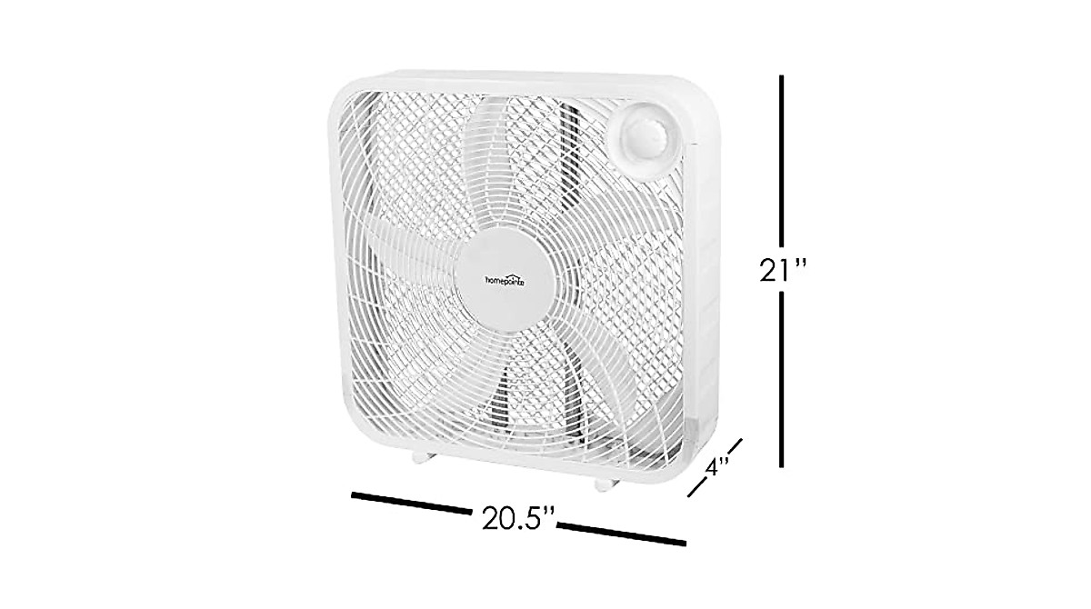 Homepointe 20" White Box Fan - Cool & Efficient