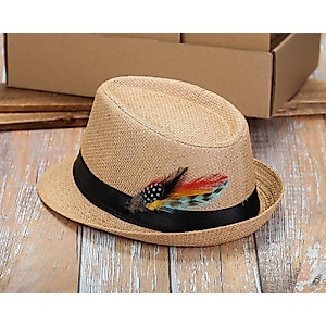 FALETO Hat Feathers 12 Pcs Assorted Natural Feather Packs Accessories for Hats & Fedoras