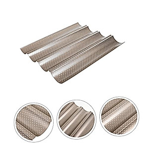 UPKOCH Loaf Pan French Stick Toast Bakeware Perforated Baking Sheet French Bread Pan Non Stick Baking Sheet Italian Bread Pan Bread Mold Bread Tray Baking Pan Kitchen Baking Mold