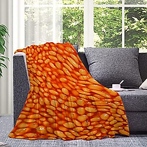 Baked Beans Food Throw Blanket - ​Super Soft Flannel Fleece Blanket for Gifts,Bedding Quilt Home Decor for Couch Sofa Bed All Season 30"x40" for Toddlers Pets