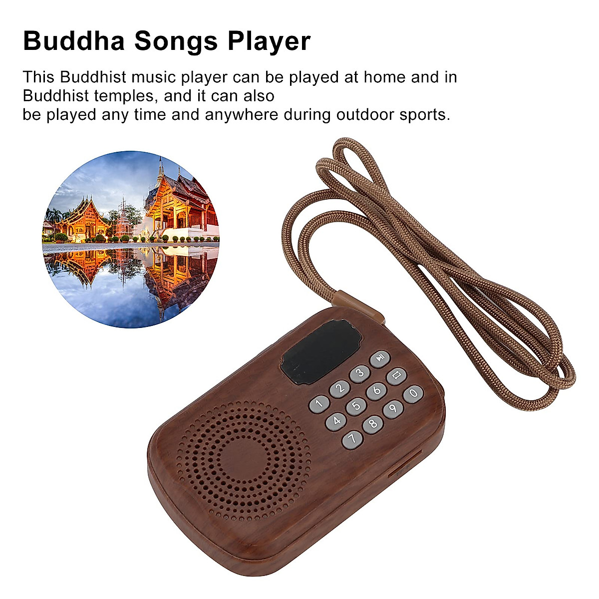 Buddha Machine Buddhist Music Player Light Weight Small Volume Take Easily Buddhist Prayer Machine 3.1 x 2.0 x 0.8in