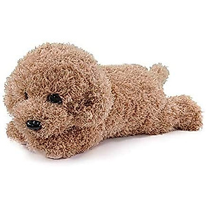 Moonovator - Stuffed Golden Doodle Dog Plush Animal Soft Toy, Cute, Cuddly, Gift for Kids and Those Who Love Plush Toys, 11 inches (Light Brown in Color)
