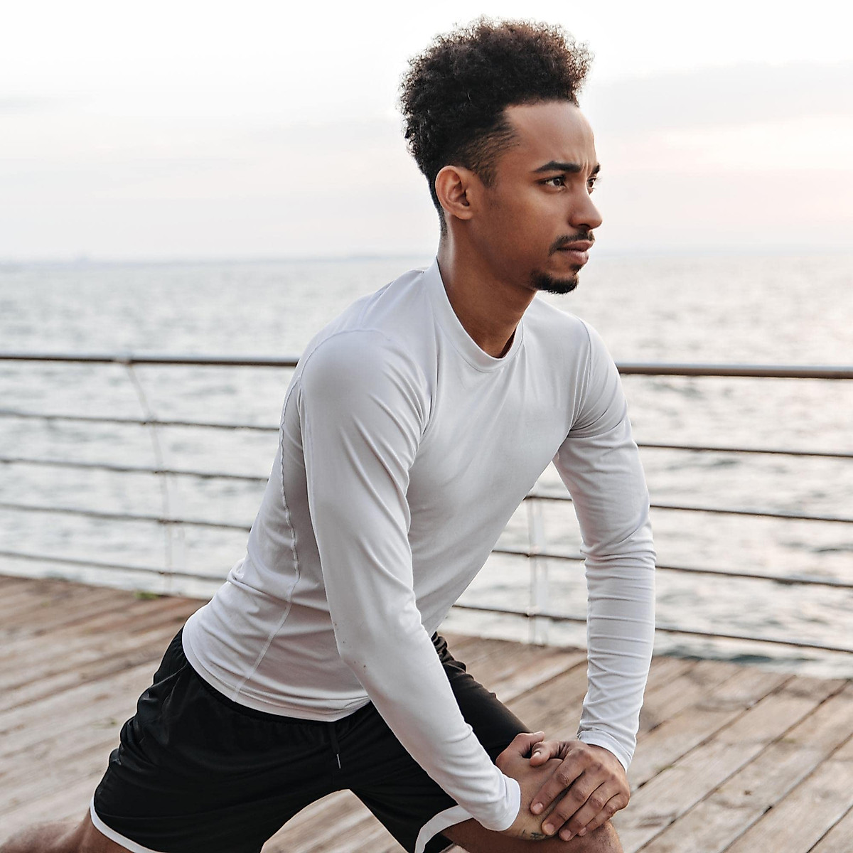 BALENNZ Long Sleeve Tee Shirts for Men - Moisture Wicking Quick Dry Long Sleeve Shirts UV Sun Protection T-Shirts for Men Fishing Running Workout Black, Dark Grey, Navy, White, Light Grey Large