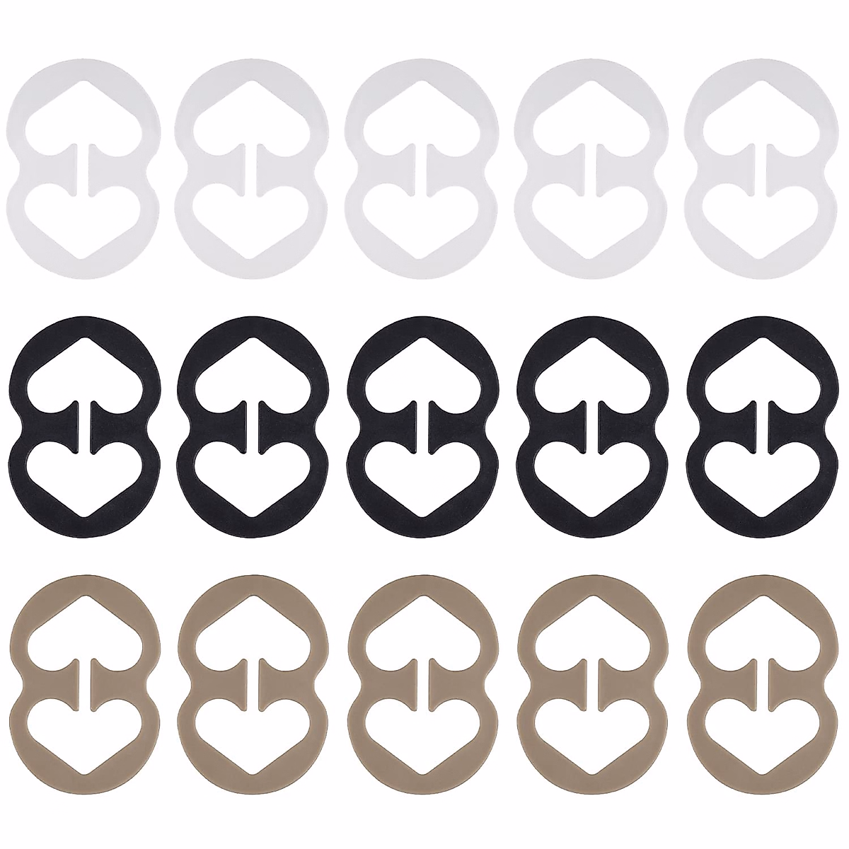 Fnoko Bra Strap Clips Anti-Slip Buckles Conceal Straps - for Back for Women 15 Pack (15 Pack)