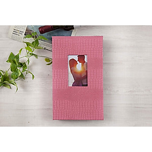 potricher Leather Photo Album 4x6 300 Photos for Family Wedding Anniversary Baby Vacation (Pink, 300 Pockets)