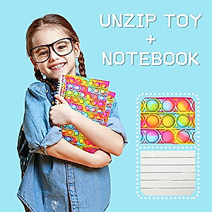Fidget Notebook, Fidget Spiral Notebook, Push Pop Bubble Fidget Sensory Toy Stress Reliever Stationery, Composition Notebooks Portable for School Office Notebook Kids School Gifts Macaron Notebook
