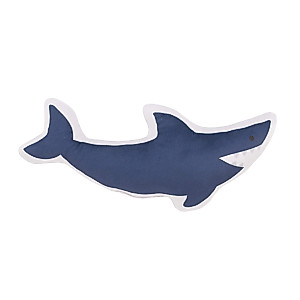Everything Kids Blue Shark Super Soft Shaped Decorative Toddler Pillow