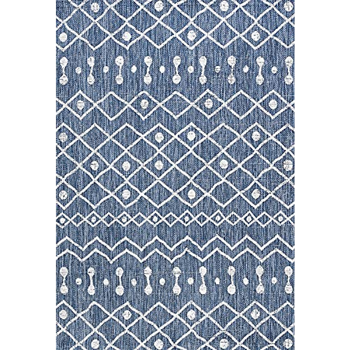 JONATHAN Y SMB131C-3 Nokat Tribal Bohemian Indoor Outdoor Area-Rug Bohemian Rustic Easy-Cleaning Bedroom Kitchen Backyard Patio Non Shedding, 3 X 5, Blue/Ivory