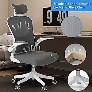 H HOH-Tech Ergonomic Office Chair, Home Office Desk Chairs with Adjustable Headrest and Armrests, High Back Computer Chair for Home Office, 330 lb Load Capacity (White)