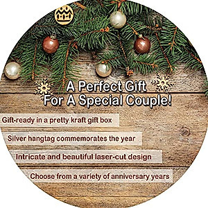 50th Anniversary Ornament 2023 - Happy Anniversary Ornament, Beautiful Laser Cut Wood Detail - Comes in a Gift Box so It's Ready for Giving (50th Anniversary 2023)