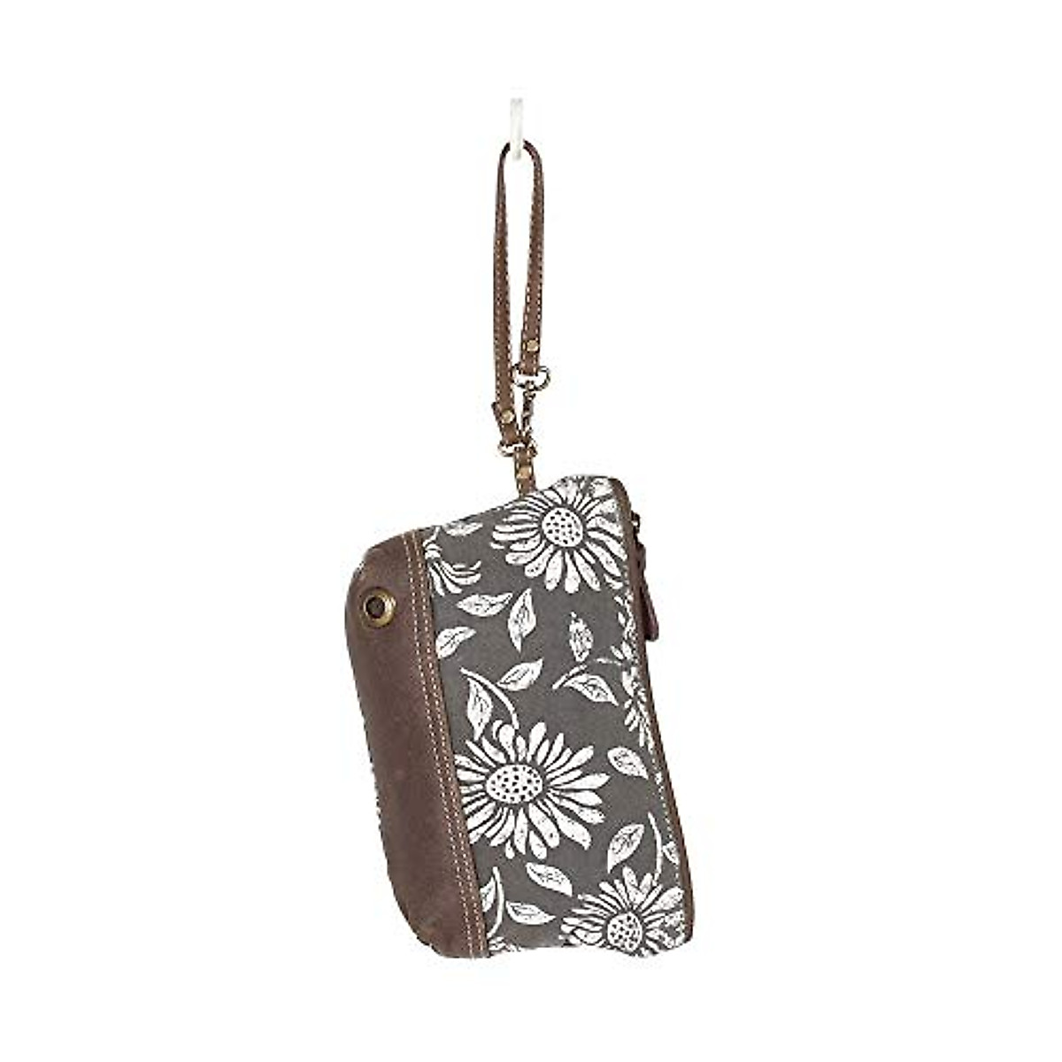 Myra Bag Sunflower Pouch Upcycled Wristlet Bag S-1286
