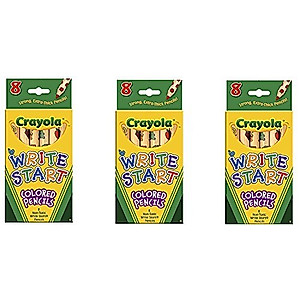 Crayola Write Start Colored Pencils 8 Pack 68-4108 (3-Pack)