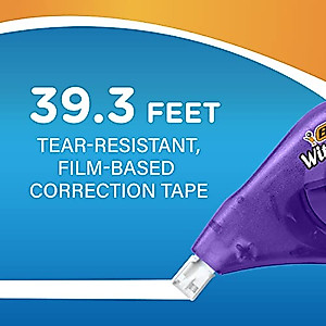 BIC Wite-Out Brand EZ Correct Correction Tape, White, Fast, Clean & Easy To Use, Tear-Resistant Tape, 6-Count