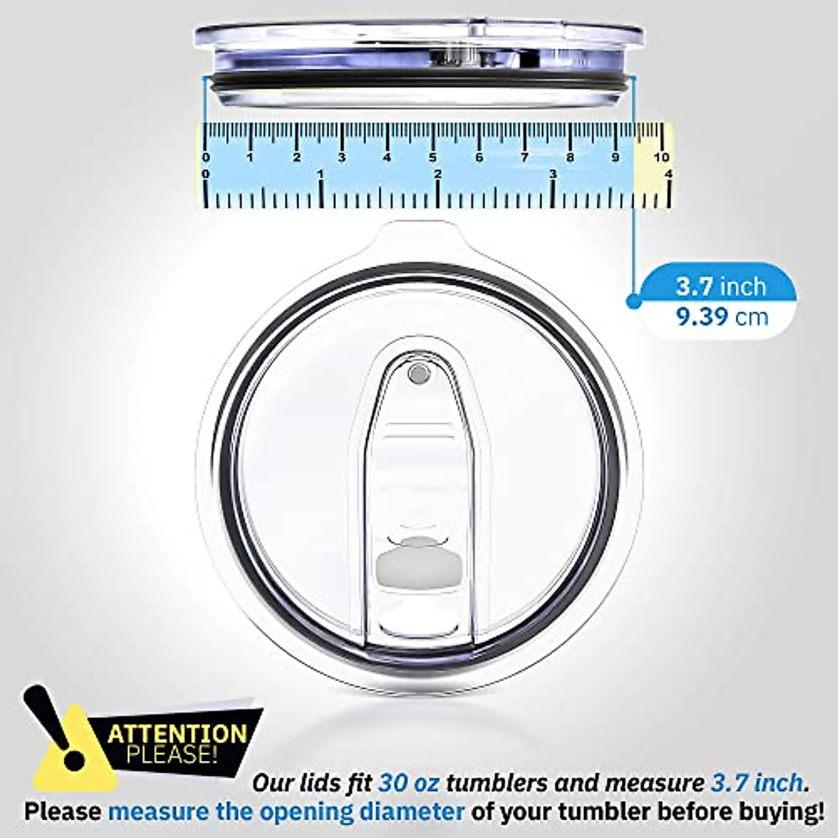 30 OZ - 4 Replacement Lids for Yeti Tumblers like Yeti Lids - 3.7 Inch Diameter - Spill Proof Lids for Yeti Tumblers - Tumbler Lid for Yeti Tumbler 30 oz, Tumbler Lids 30 oz Replacement Lid, Fit Yeti Cup