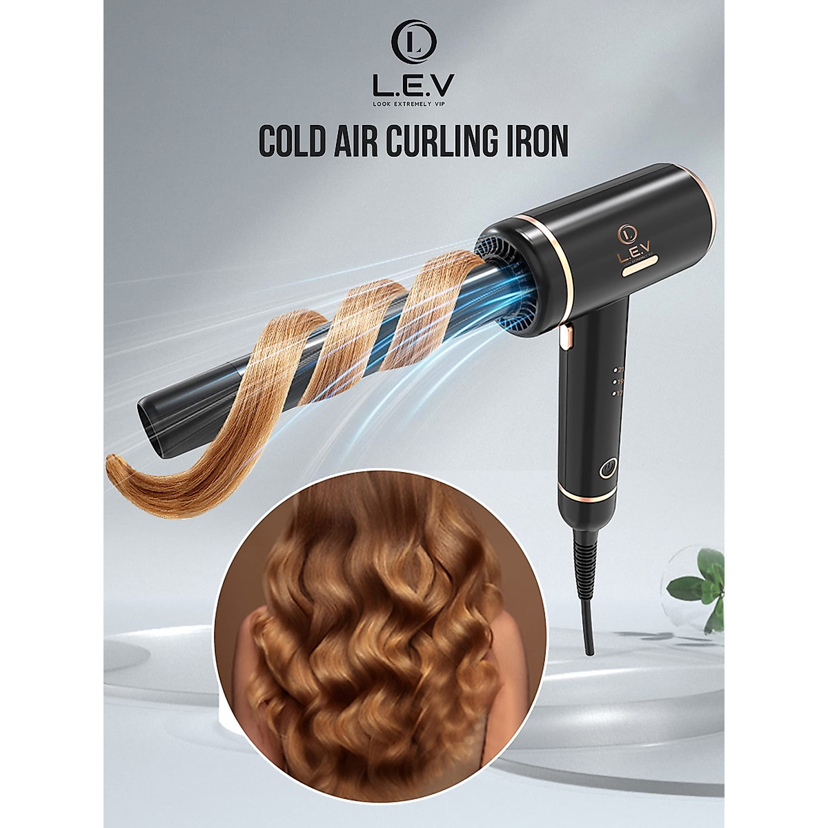 Look Extremely VIP Ceramic Curling Iron with Cooling Air | Curling Wand for Long Lasting Curls | Cordless Hair Curler| 3 Speed Smart Control | Hair Wand and Curling Iron in One