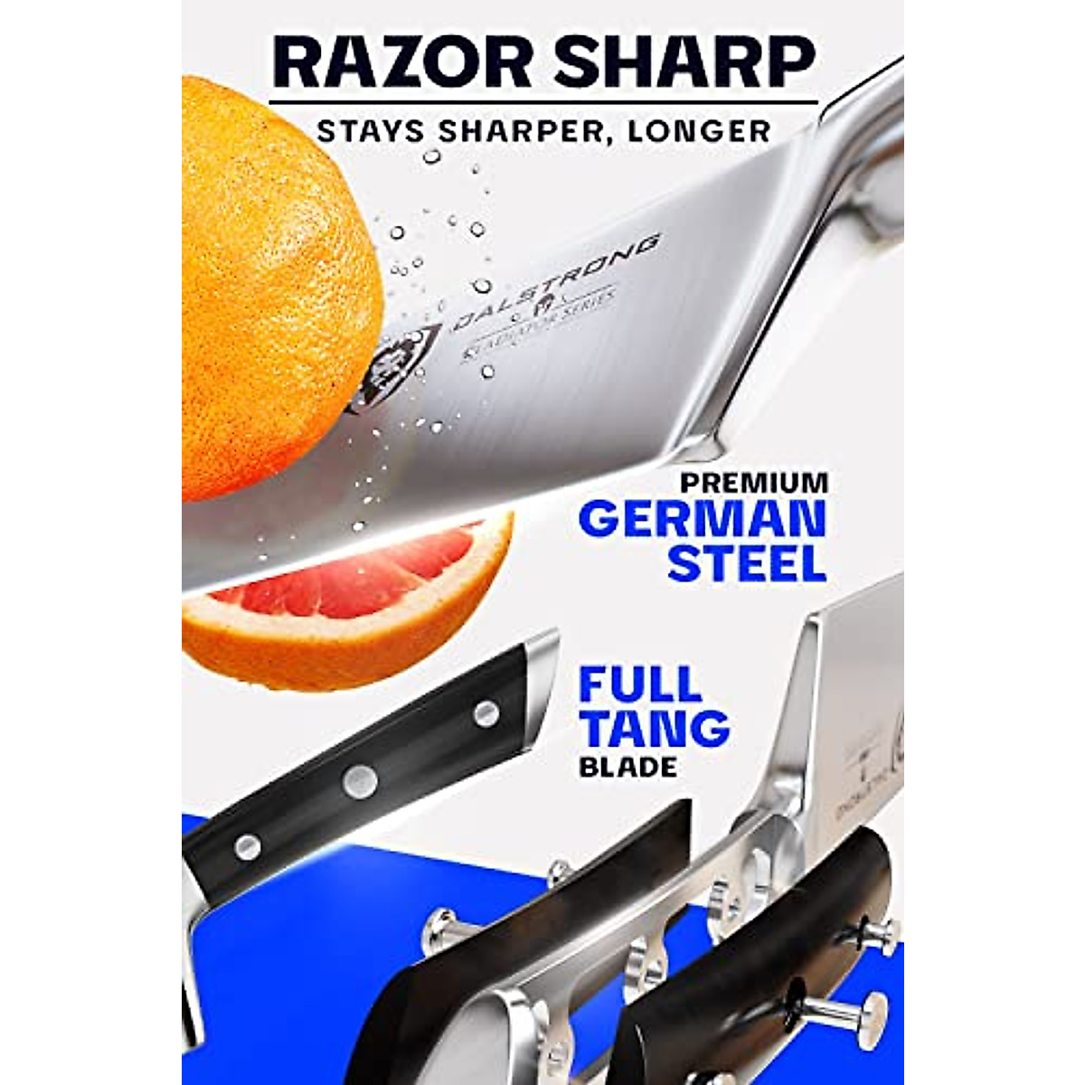 DALSTRONG Knife Block Set - 18 Piece Colossal Knife Set - Gladiator Series - High Carbon German Steel - Acacia Wood - ABS Handles Kitchen Knives - Premium Kitchen Knife Set with Block - NSF Certified