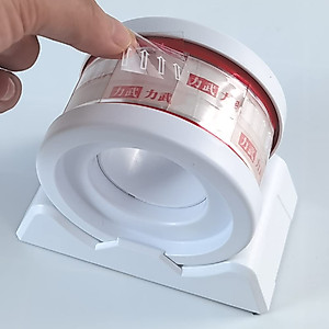 LIWUTE Disposable Sealing Stickers Portable Easy to Tear Paste Sealing Tape Take-Out Drinkware Seals Cake Box Shopping Bag Sealing Tape with The Base (Yellow)