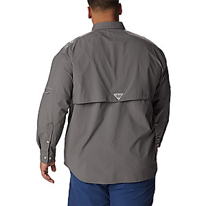 Columbia Men's Pfg Bahama Ii Long Sleeve Shirt, City Grey, X-Large