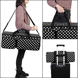 CURMIO Carrying Case Compatible with Cricut Explore Air 2, Cricut Maker, Silhouette Cameo 4 and Cameo 3, Travel Storage Bag with Pockets for Craft Tools and Accessories, Black Dots