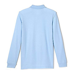 French Toast boys Long Sleeve Pique (Standard & Husky) Polo Shirt, Light Blue, 6 7 US