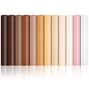 12 Pieces Faux Leather Sheets, 8×12 inches Skin Tone Faux PU Leather Sheets, Faux Leather Material for DIY, Bag Making, Hat Making, Hair Crafts Making