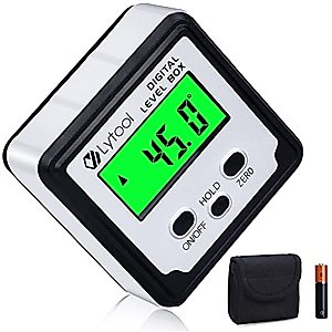 Digital Angle Finder Tool, Lytool Angle GaugeElectronic Level Tool with Bubble Level and Magnetic Base, Digital Inclinometer Angle Measuring Tool for Woodworking, Construction and Machinery