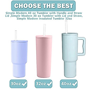 XANGNIER 6 Pack Replacement Straws for Simple Modern 40 oz Tumbler,Reusable Clear Plastic Long Straws with Cleaning Brush for Simple Modern 32 oz Coffee Cup,for Simple Modern Accessories