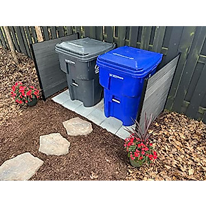 Enclo Privacy Screens 3.5ft H x 3.5ft W EC18002 Woodtek Vinyl Lincoln Outdoor Privacy Fence Panel Screen No-Dig Kit, Charcoal (2-Pack)