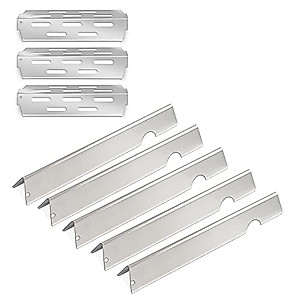 YOUFIRE Flavorizer Bars and Heat Deflectors Replacement for Weber 66032 66795 66040, Genesis II 300 Series II E-310, II E-315, II E-330 Gas Grills, (3 Pack Deflectors + 5 Pack Bar)