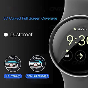 3-Packs Screen Protector Compatible with Google Pixel Watch Screen Protector, Tempered Glass Screen Protection Cover Saver for Google Pixel Watch