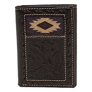 M&F Western Nocona Trifold Wallet Southwestern Inlay Black One Size