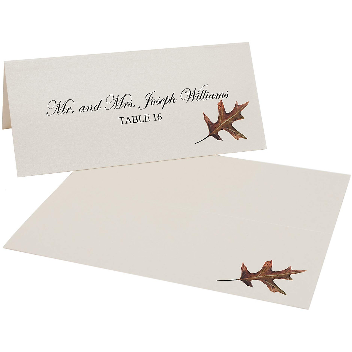 Assorted Autumn Leaf Printable Place Cards, Set of 60 (10 Sheets), Laser & Inkjet Printers - Wedding, Party, Dinner, and Special Events - Made in the USA