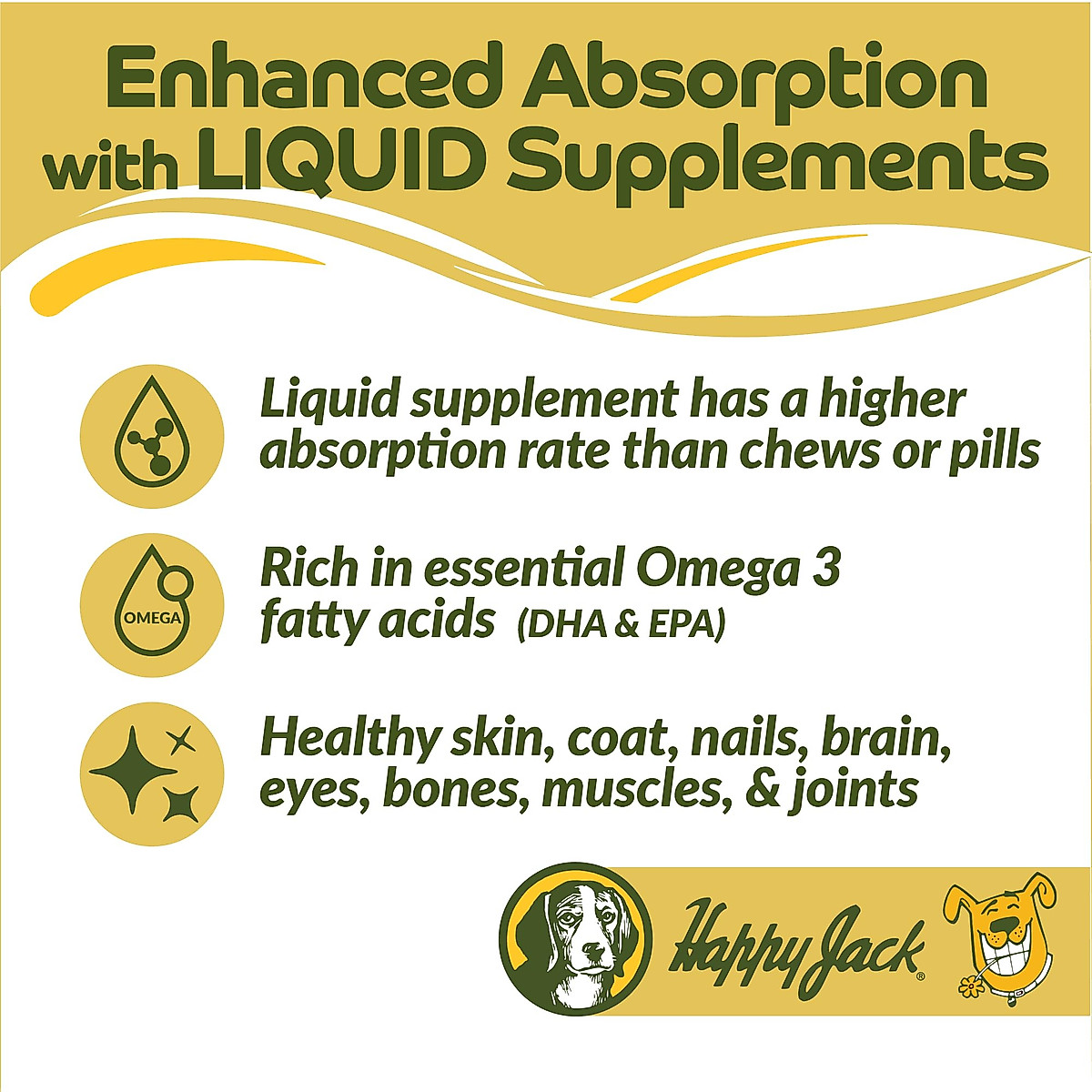 Happy Jack Cod Liver Fish Oil for Dogs Skin and Coat Supplement, Brain, Eyes, Bones, Hip, Joint, Heart & Immune System Health, Energy Booster (16 oz), Omega 3 with EPA & DHA, Vitamin A & D